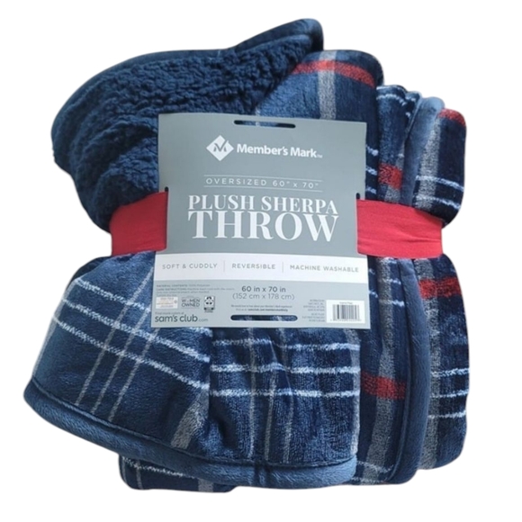 Member's Mark | Bedding | Members Mark Reversible Plaid Blue And Red ...